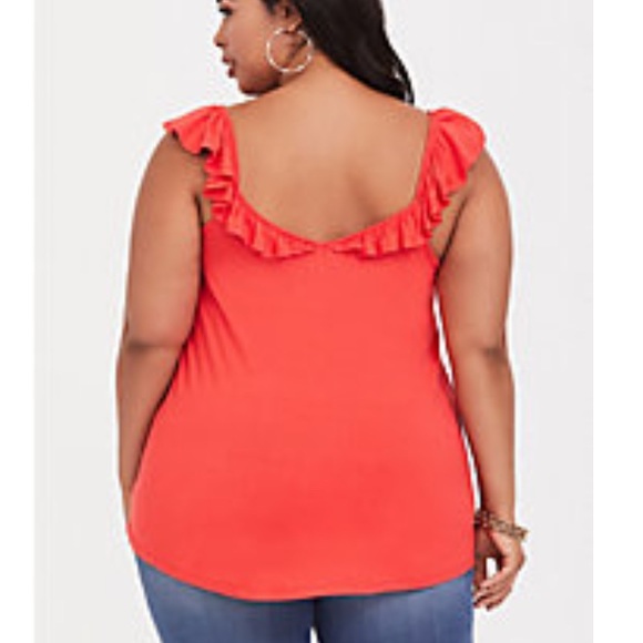 torrid | Tops | Torrid Carnival Orange Ruffle Vneck Tank Top L | Poshmark